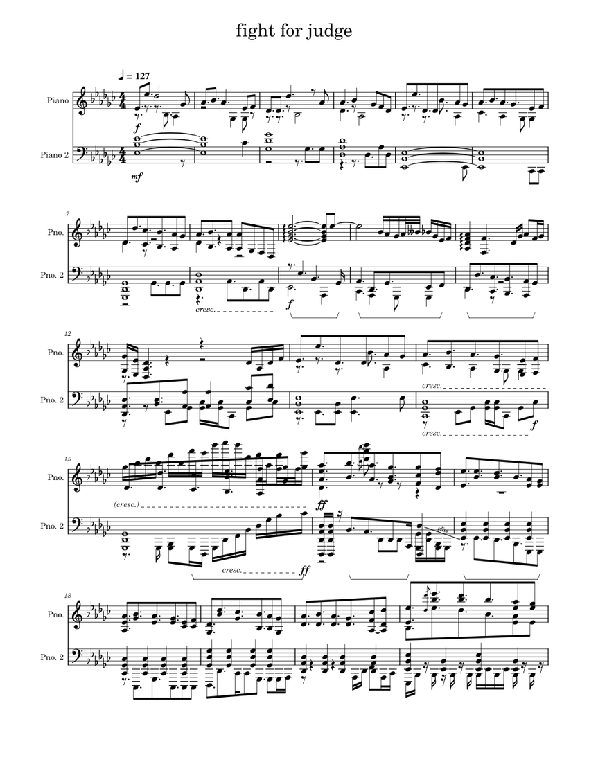 Fight for Judge – Knights Sheet music for Piano (Piano Duo) | Musescore.com
