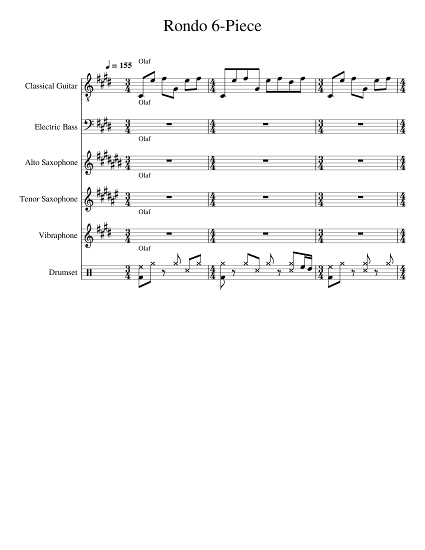 Rondo 6-Piece Sheet music for Saxophone alto, Saxophone tenor ...