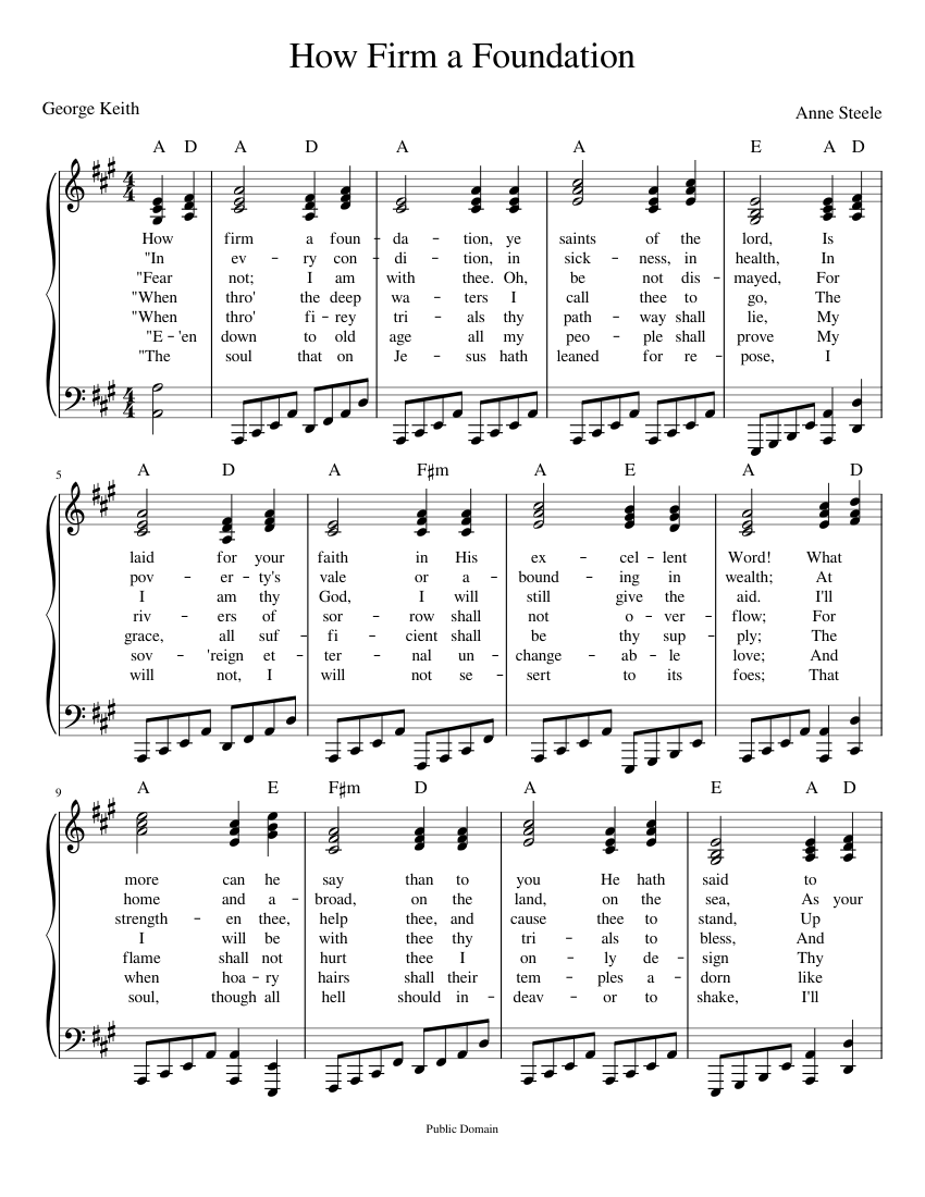 How_Firm_a_Foundation Sheet music for Piano (Solo) Easy | Musescore.com