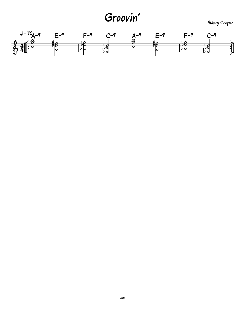 Groovin Sheet music for Piano (Solo) Easy | Musescore.com
