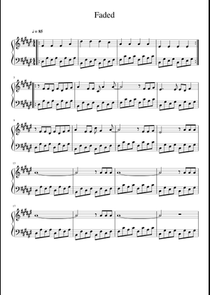 Play Official version of Faded Sheet Music by Alan Walker for Piano ...