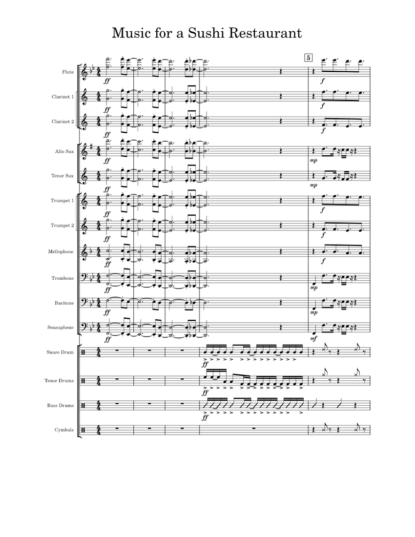 Music for a Sushi Restaurant - Work in Progress - piano tutorial