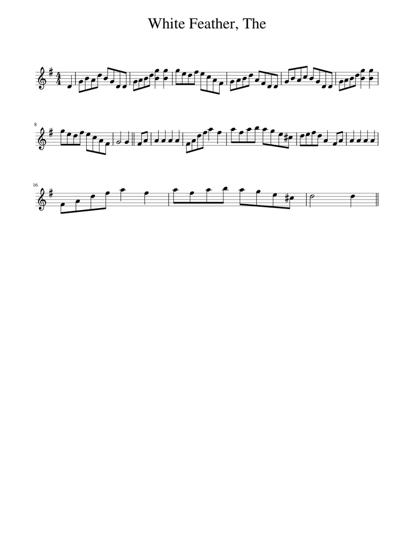 The White Feather Sheet music for Piano (Solo) Easy | Musescore.com