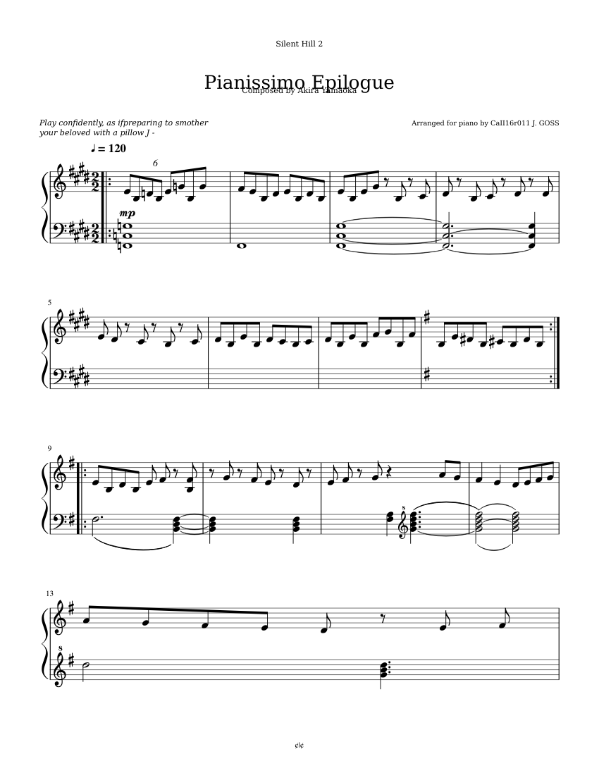 Pianissimo Epilogue Sheet music for Piano (Solo) | Musescore.com