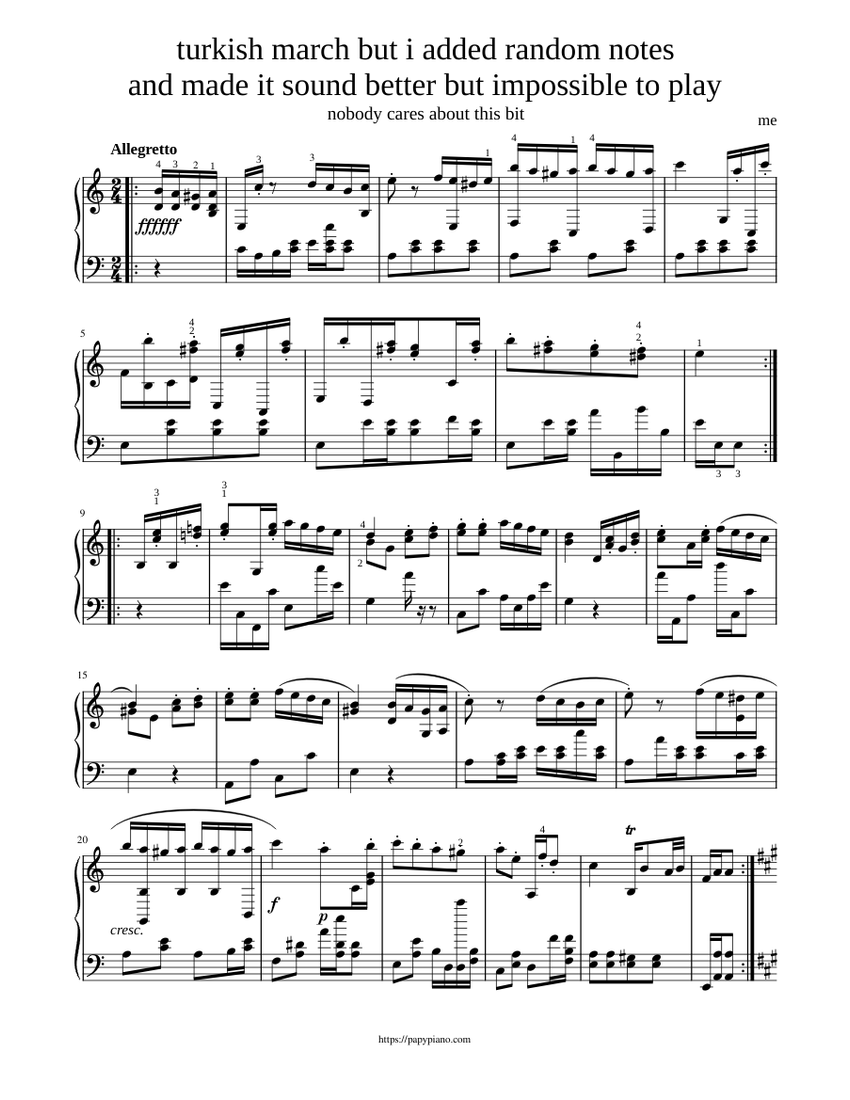 Turkish March – Wolfgang Amadeus Mozart - piano tutorial