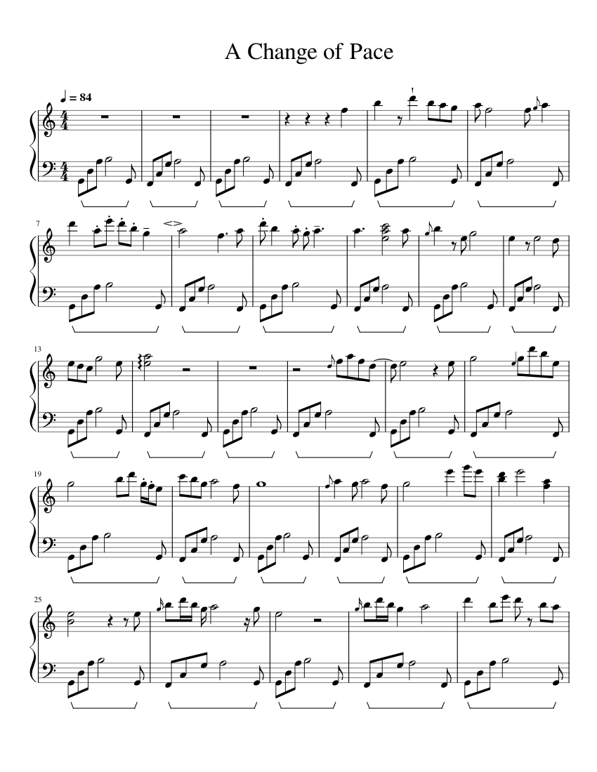 A Change of Pace Sheet music for Piano (Solo) Easy | Musescore.com