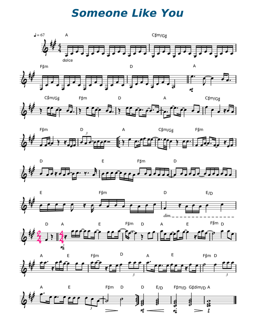 adele chords someone like you