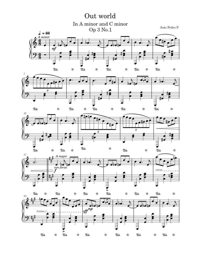 Out world Sheet music for Piano (Solo) | Musescore.com