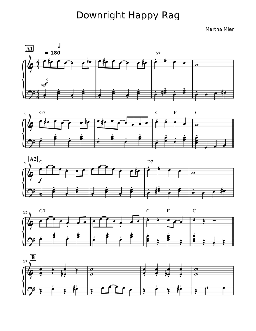 Downright Happy Rag Sheet music for Piano (Solo) | Musescore.com