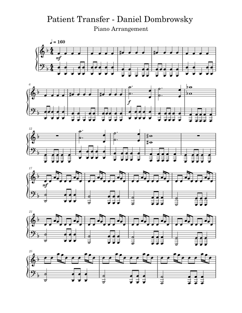Patient Transfer - Dark Deception – Daniel Dombrowsky Sheet Music for ...