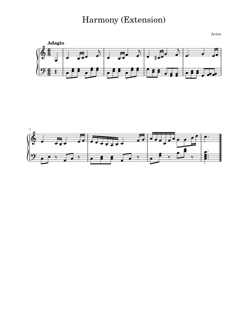 Harmony Extension - Arina Shut Sheet music for Piano (Solo) | Musescore.com
