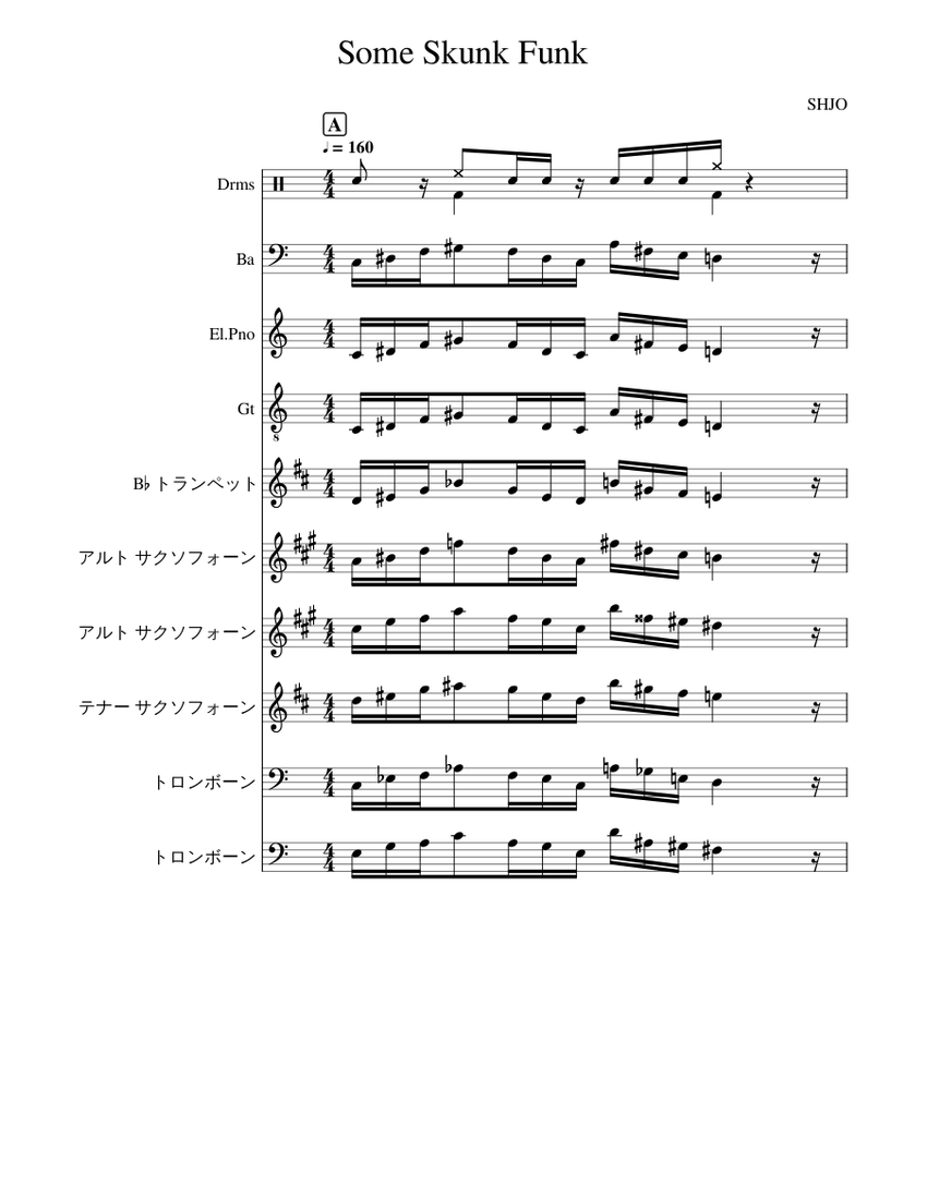 Some_Skunk_Funk_ Sheet music for Piano, Trombone, Saxophone alto ...