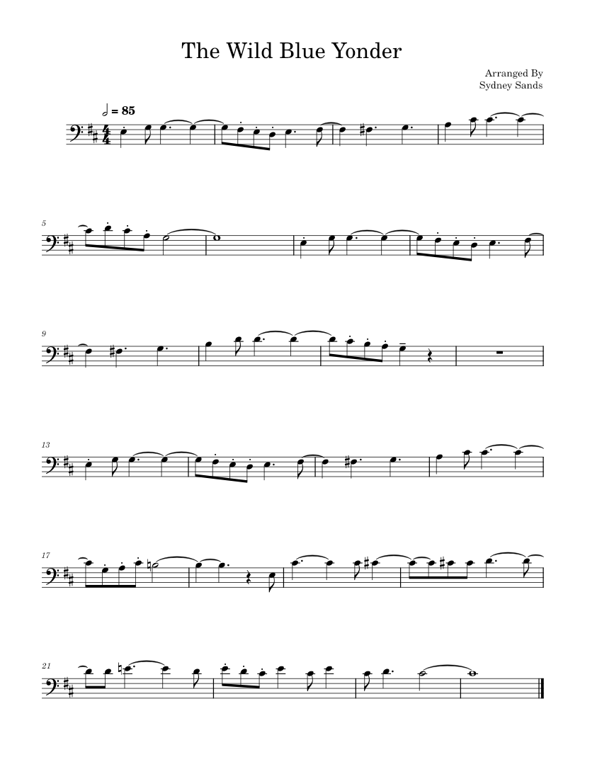 The Wild Blue Yonder – Robert Crawford - Trombone Sheet music for Trombone (Solo) | Musescore.com