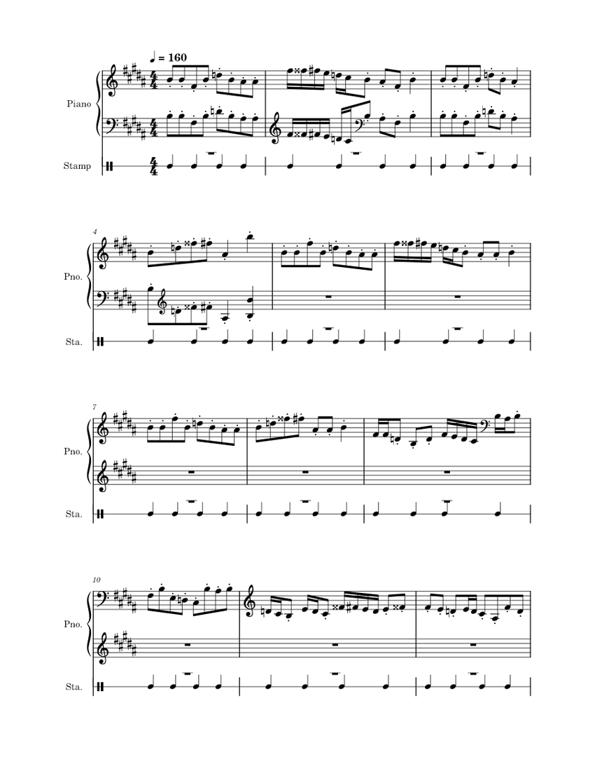 Ugh – FNF Week 7 song by Kawai Sprite Sheet music for Piano, Stamp ...
