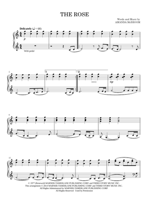 The Rose - Bette Midler Sheet Music for Piano (Solo) Easy | MuseScore.com