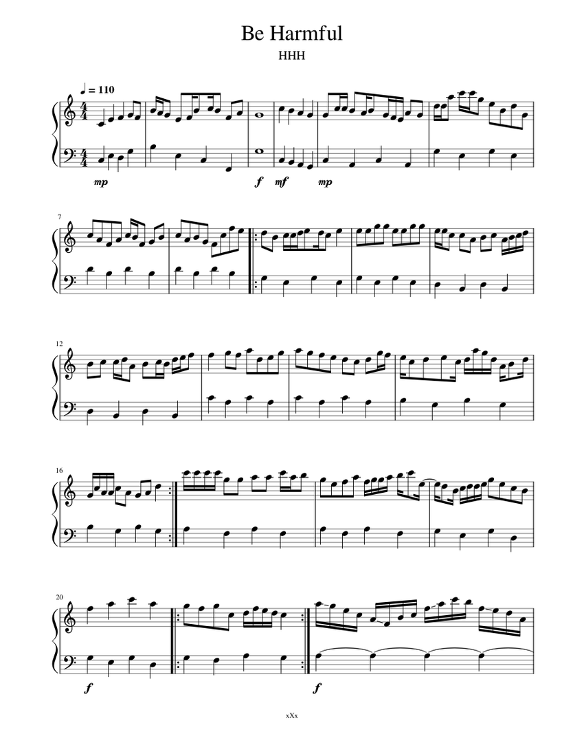 Be Harmful Sheet music for Piano (Piano Duo) Easy | Musescore.com