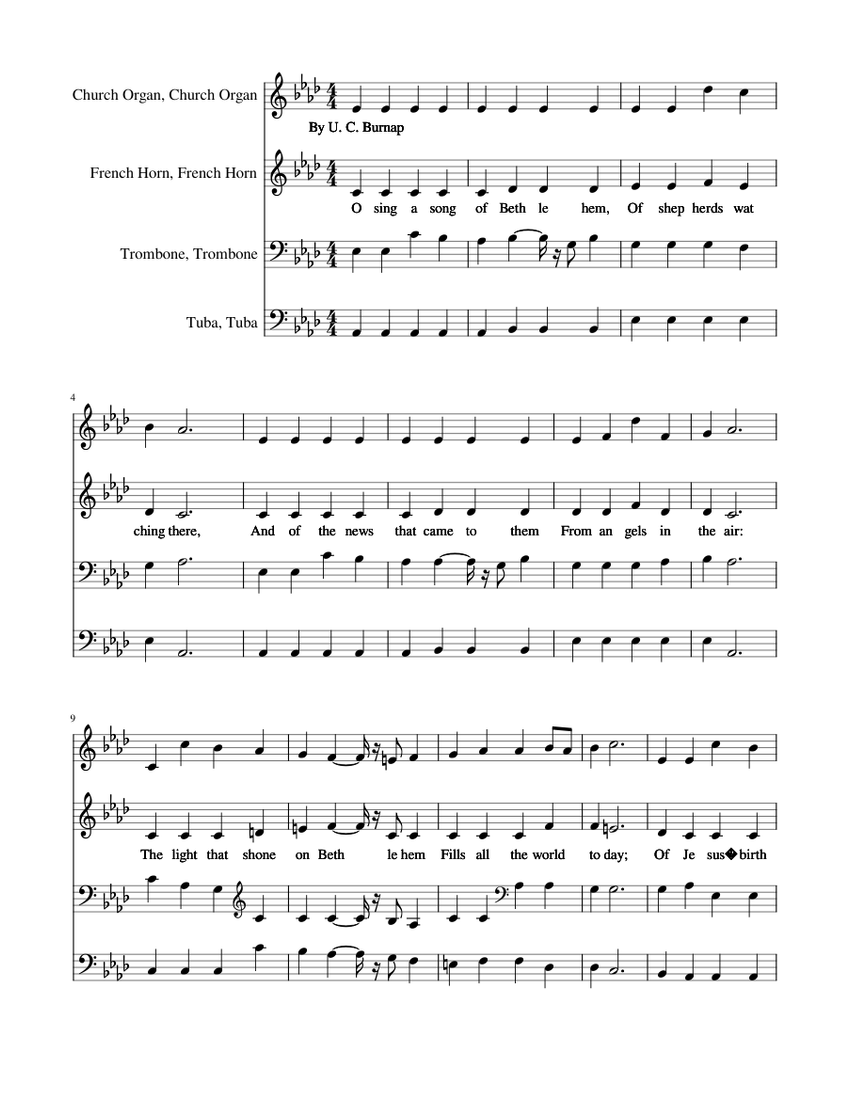 O Sing A Song of Bethlehem - "Kingsfold," English melody; arranged by ...
