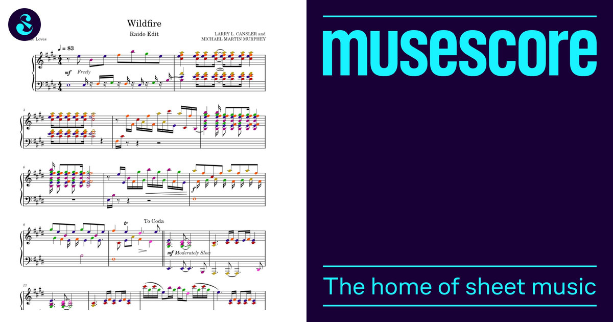 Wildfire Sheet Music for Piano (Solo) | MuseScore.com
