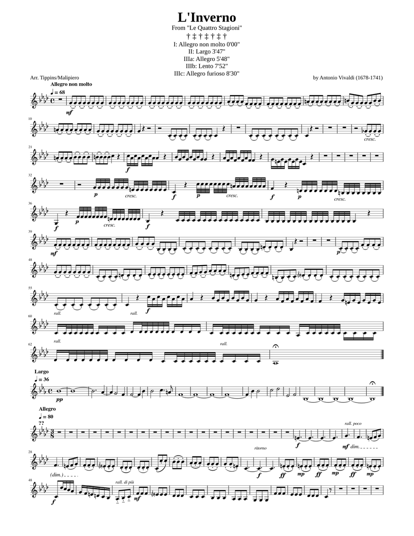 The Four Seasons - Winter – Antonio Vivaldi LInverno Winter by Antonio ...