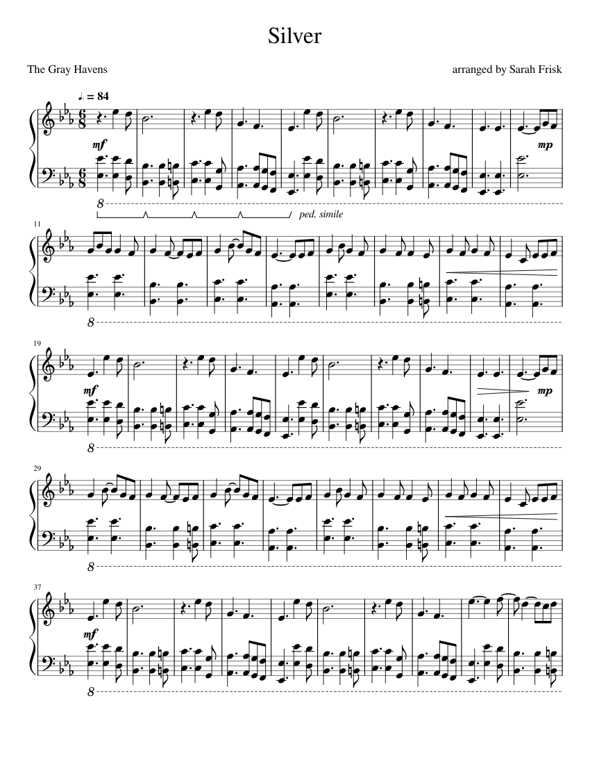Silver Sheet Music for Piano (Solo) Easy | MuseScore.com