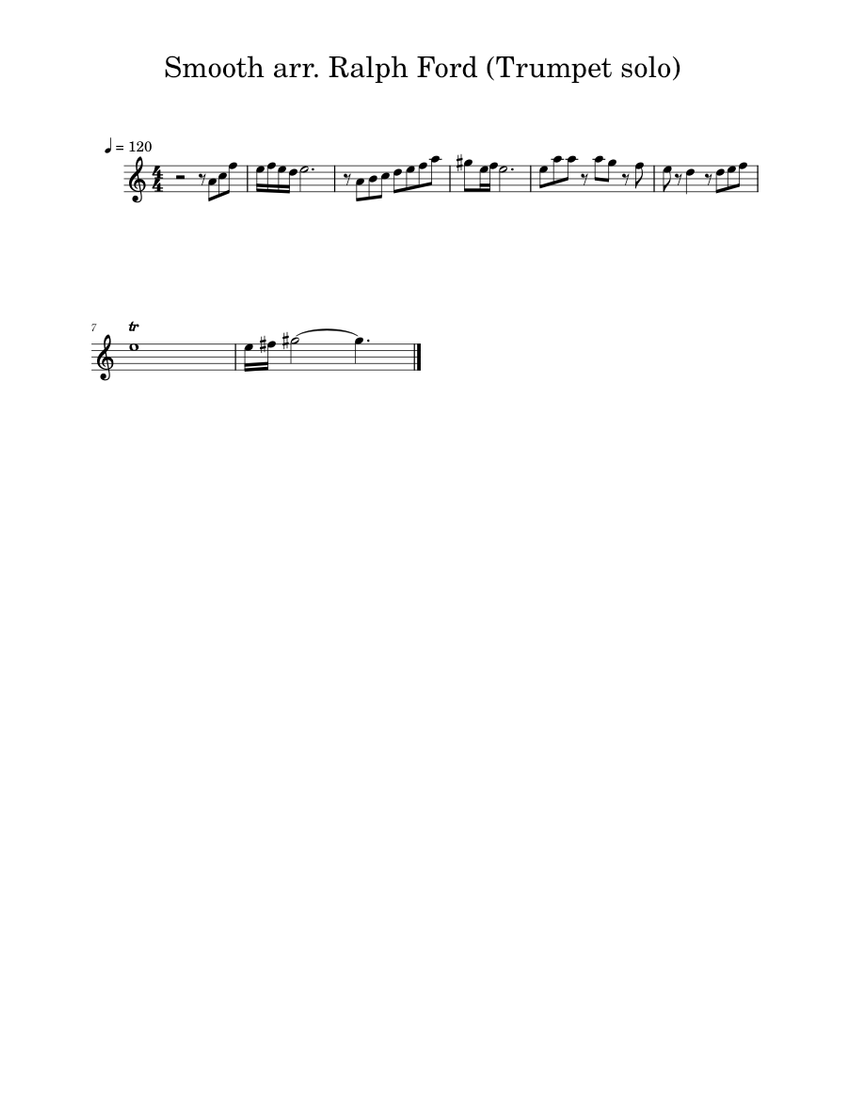 Smooth_arr._Ralph_Ford_(Trumpet_solo) Sheet Music for Trumpet in b-flat ...