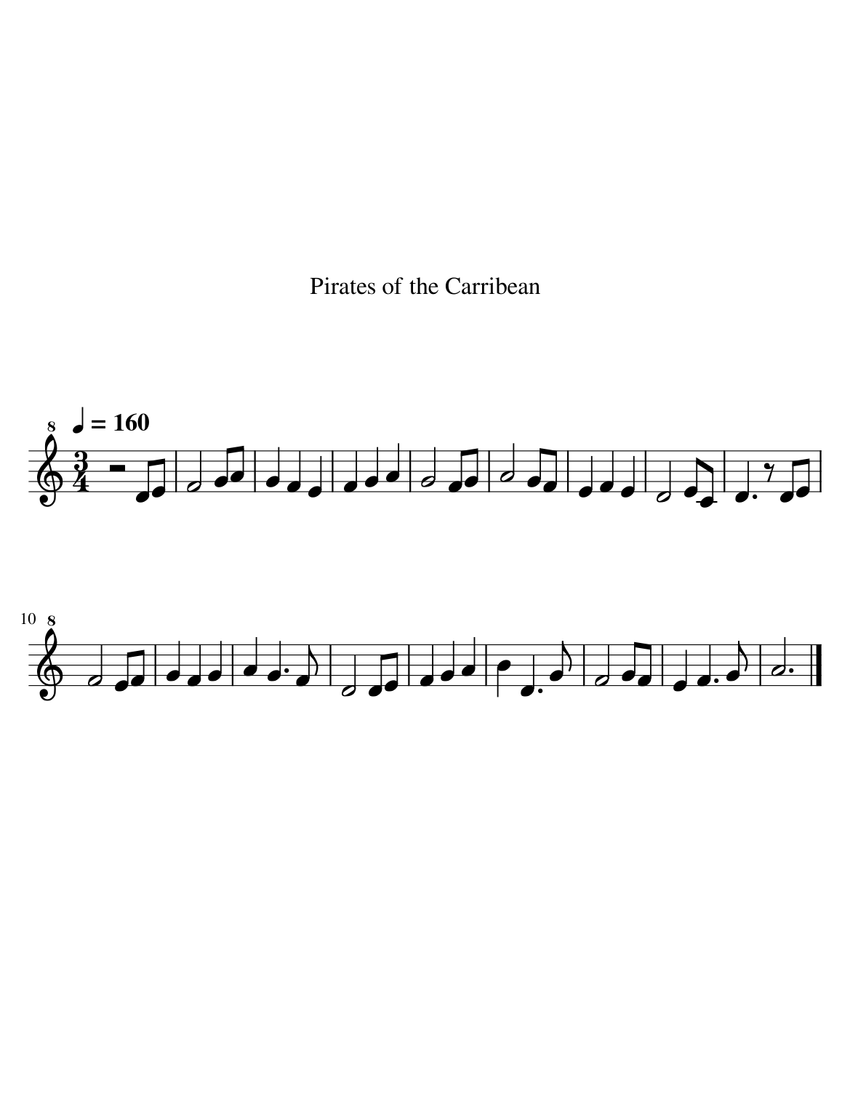 Pirates Of The Caribbean – Hans Zimmer Sheet music for Recorder (Solo ...