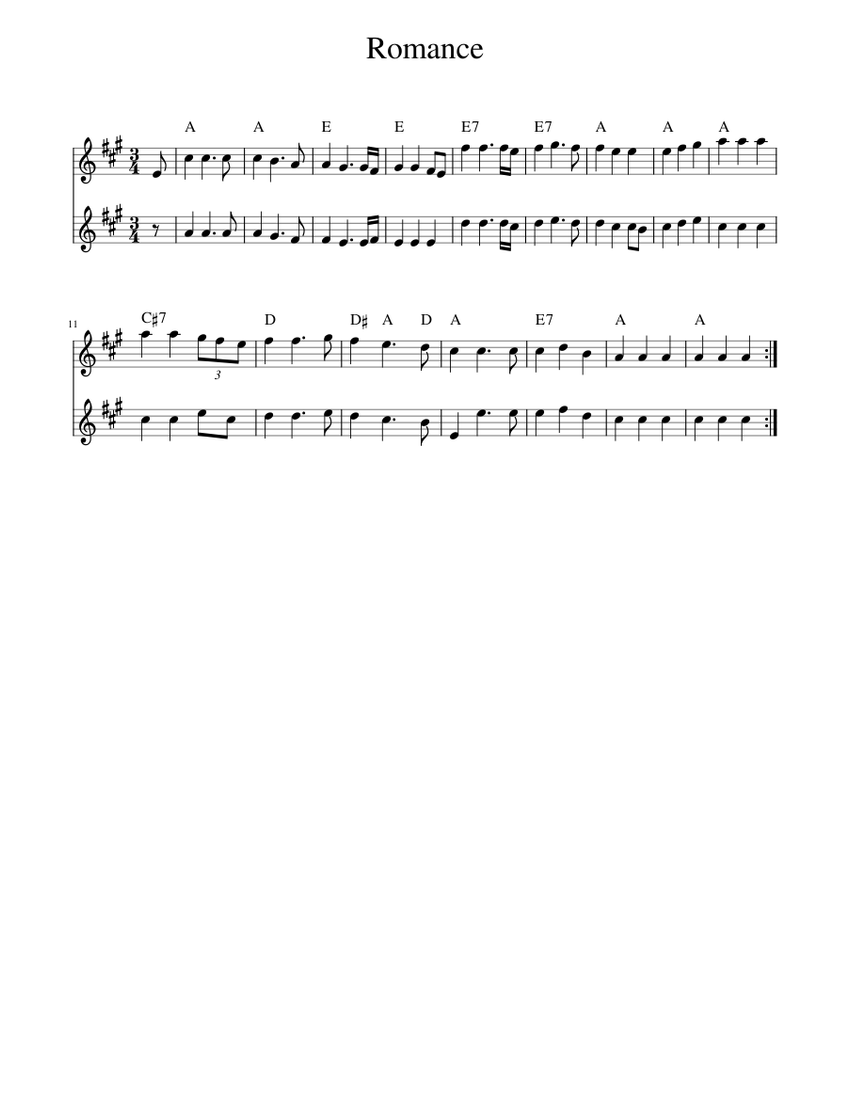 Romance Sheet music for Piano (Piano Duo) | Musescore.com