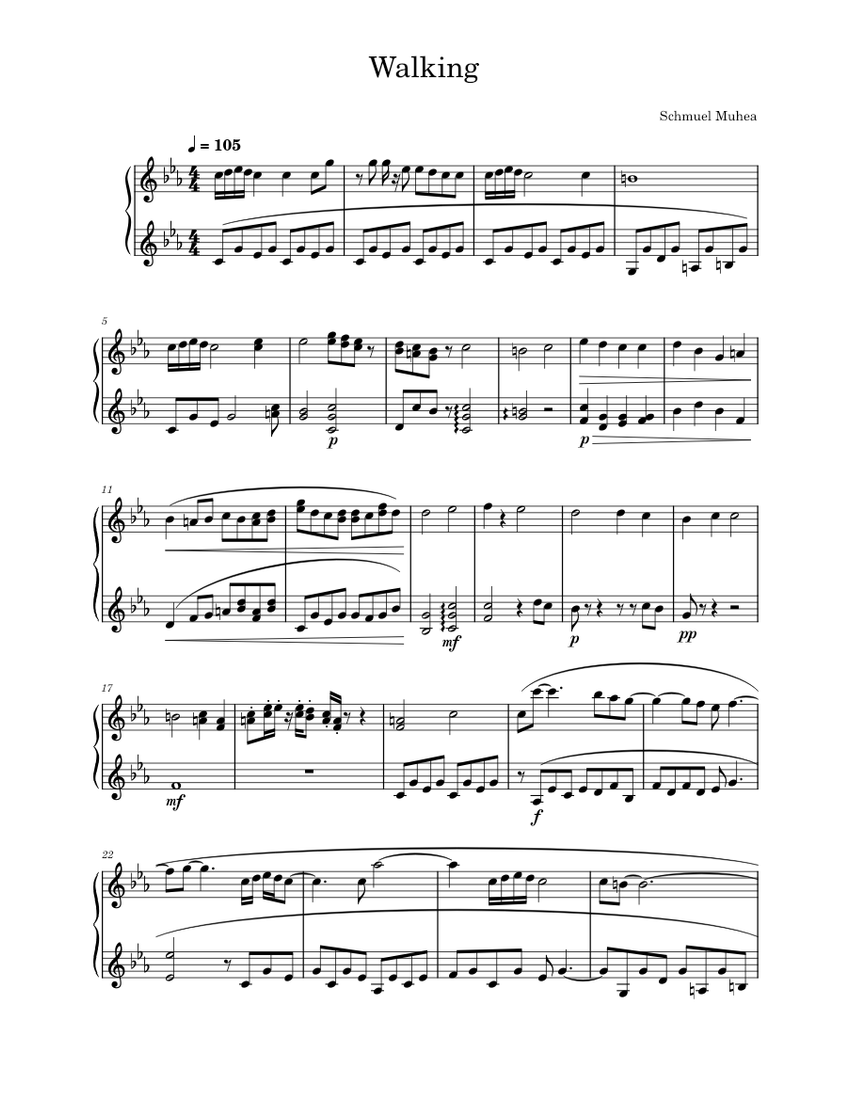 Walking Sheet music for Piano (Solo) | Musescore.com