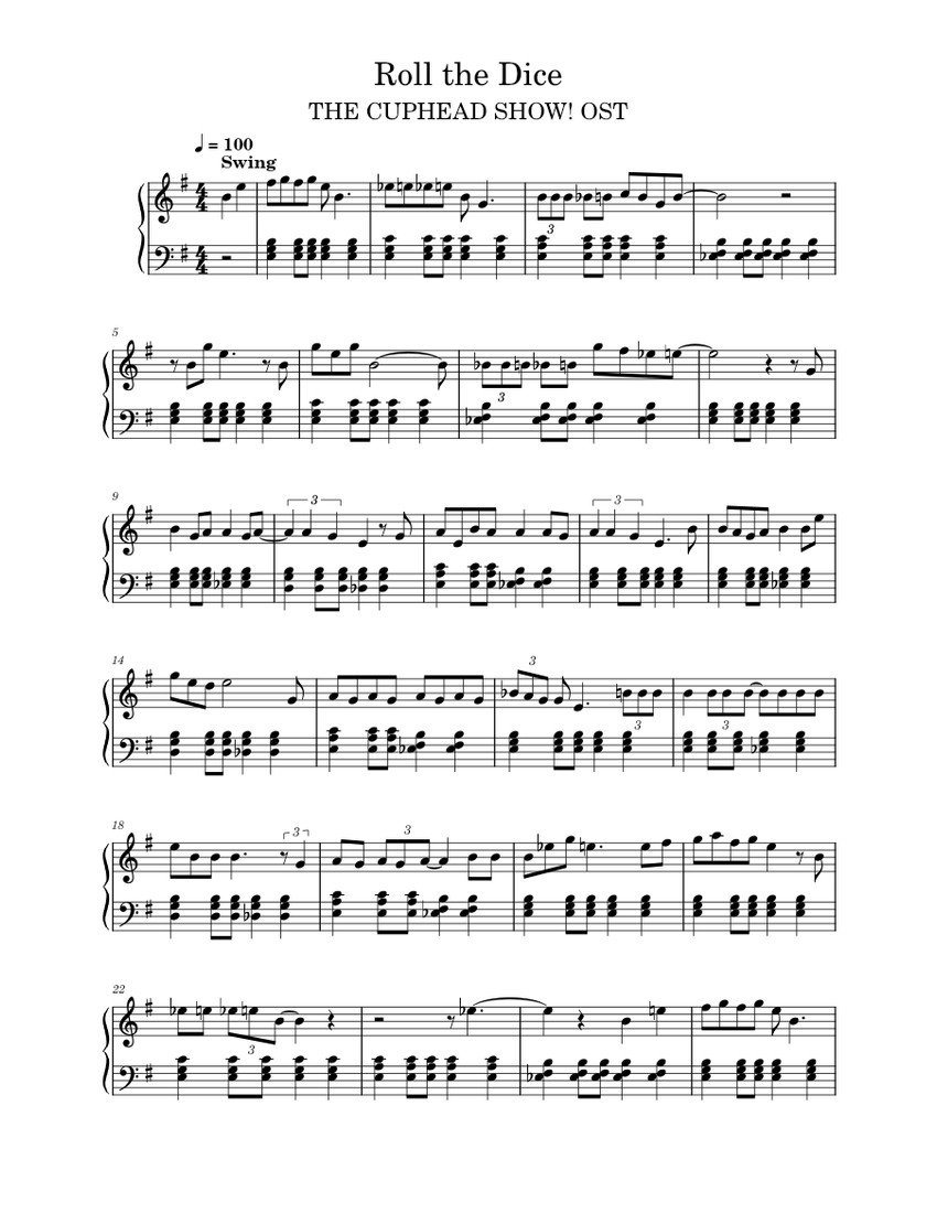 Roll the Dice Sheet Music for Piano (Solo) easy | MuseScore.com