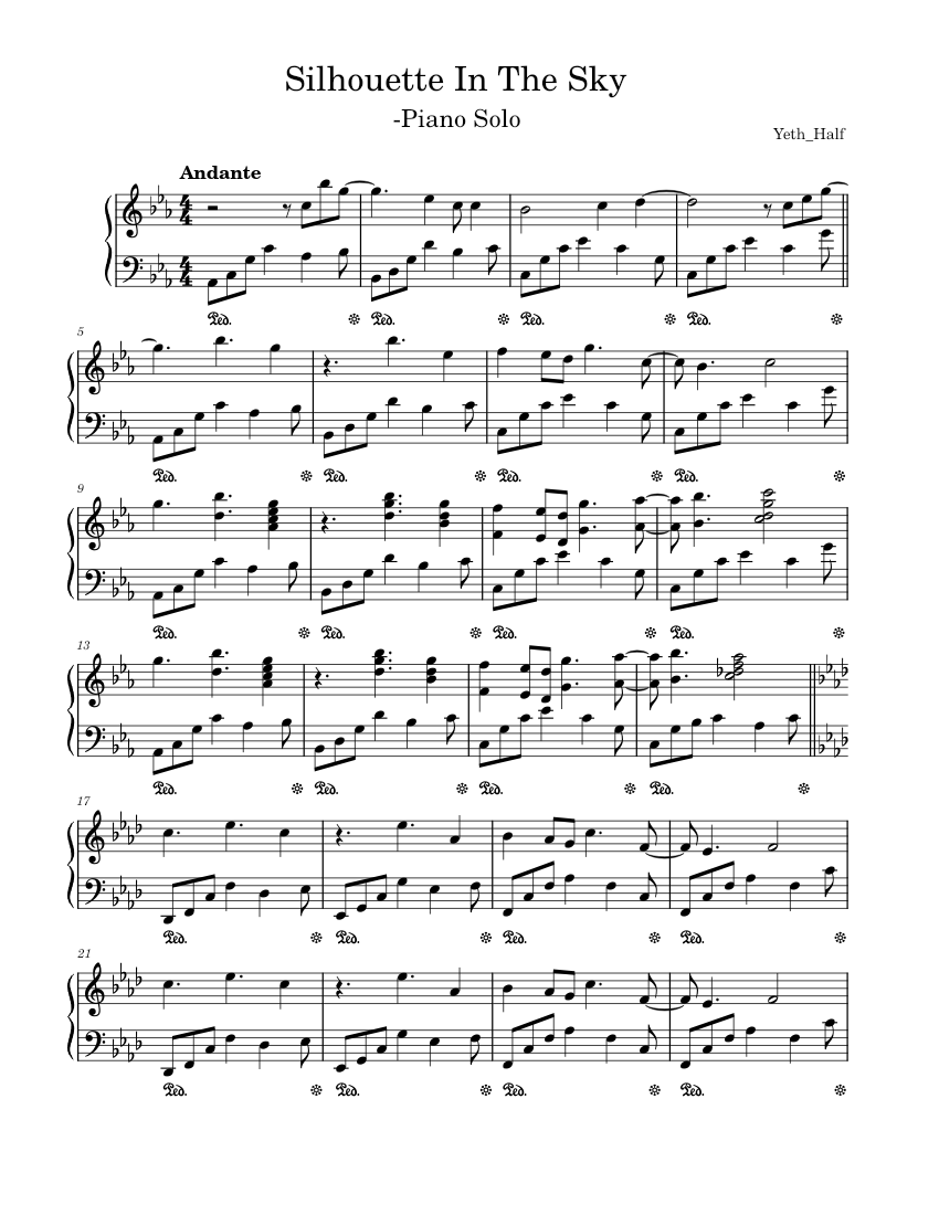 Silhouette In The Sky Sheet music for Piano (Solo) | Musescore.com