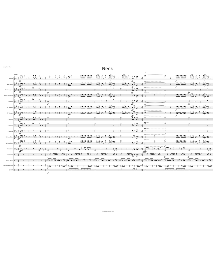 Neck - Marching Band Arrangement Sheet Music for Trombone, Flute ...
