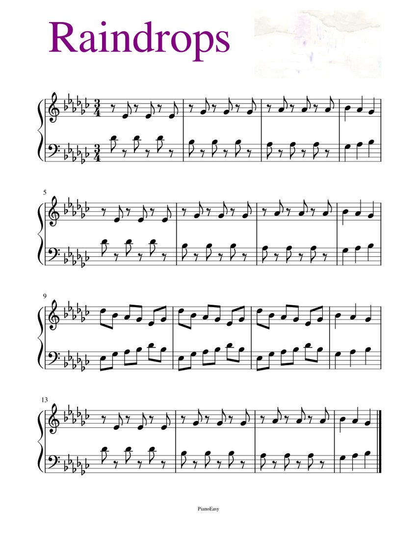 Raindrops Sheet music for Piano (Solo) | Musescore.com