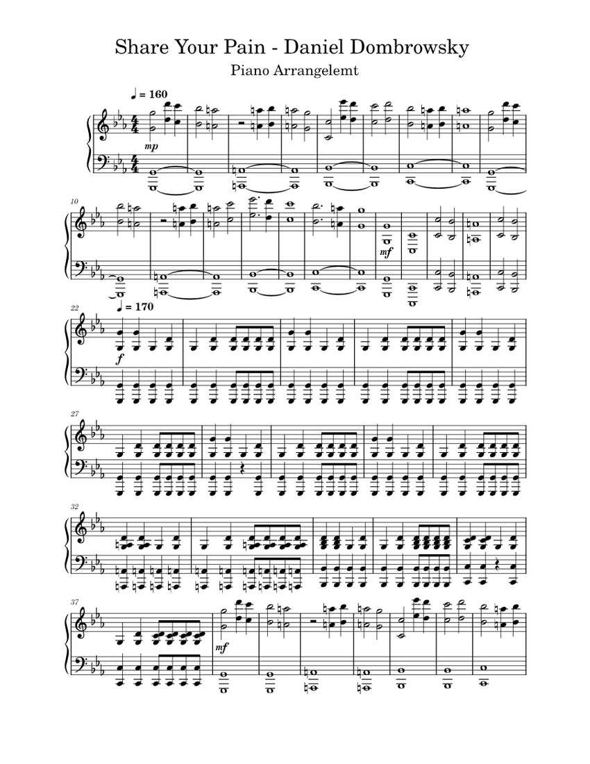 Share Your Pain - Dark Deception – Daniel Dombrowsky Sheet Music for ...