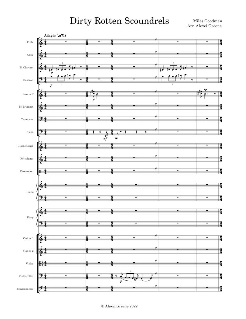 Dirty Rotten Scoundrels – Milles Goodman Sheet Music for Piano ...