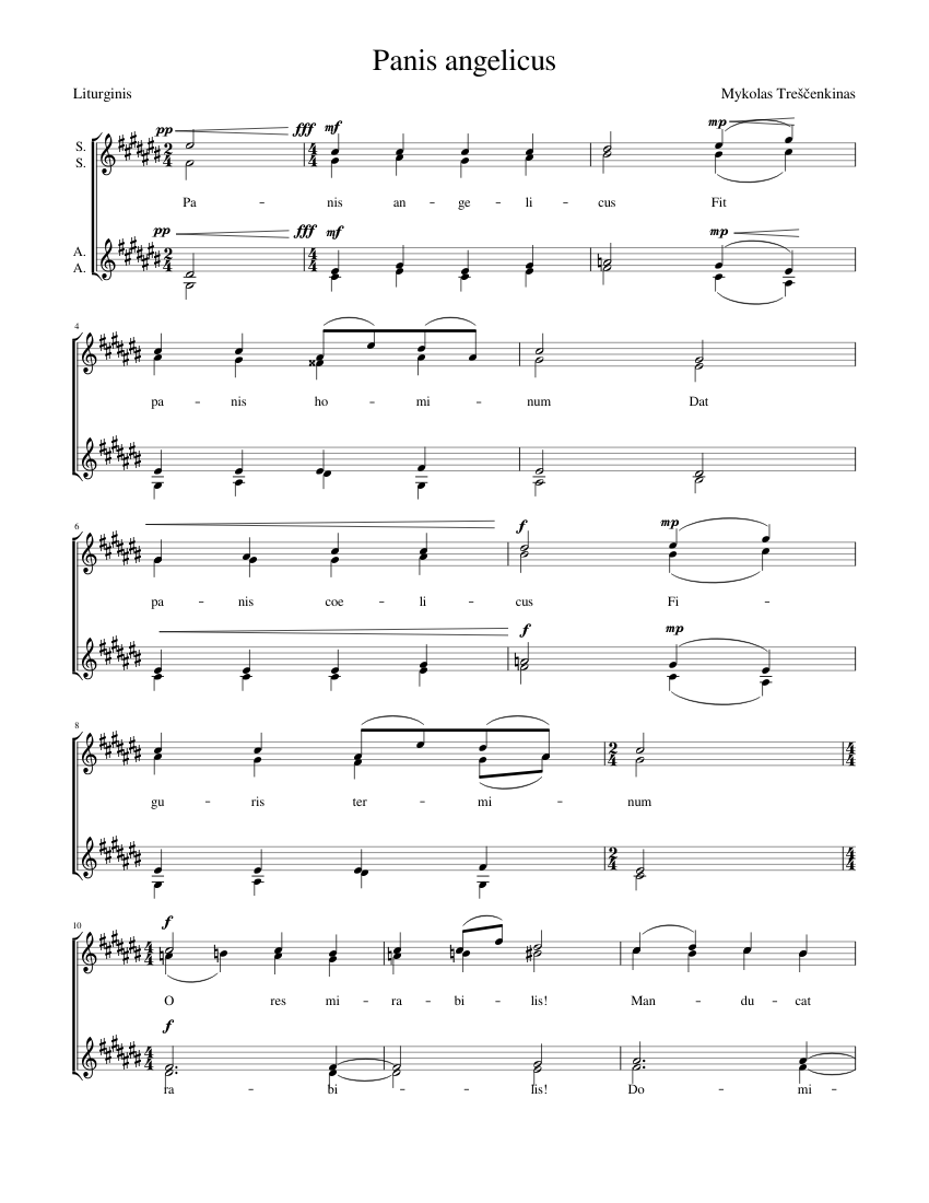 Panis angelicus Sheet music for Soprano, Alto (Choral) | Musescore.com