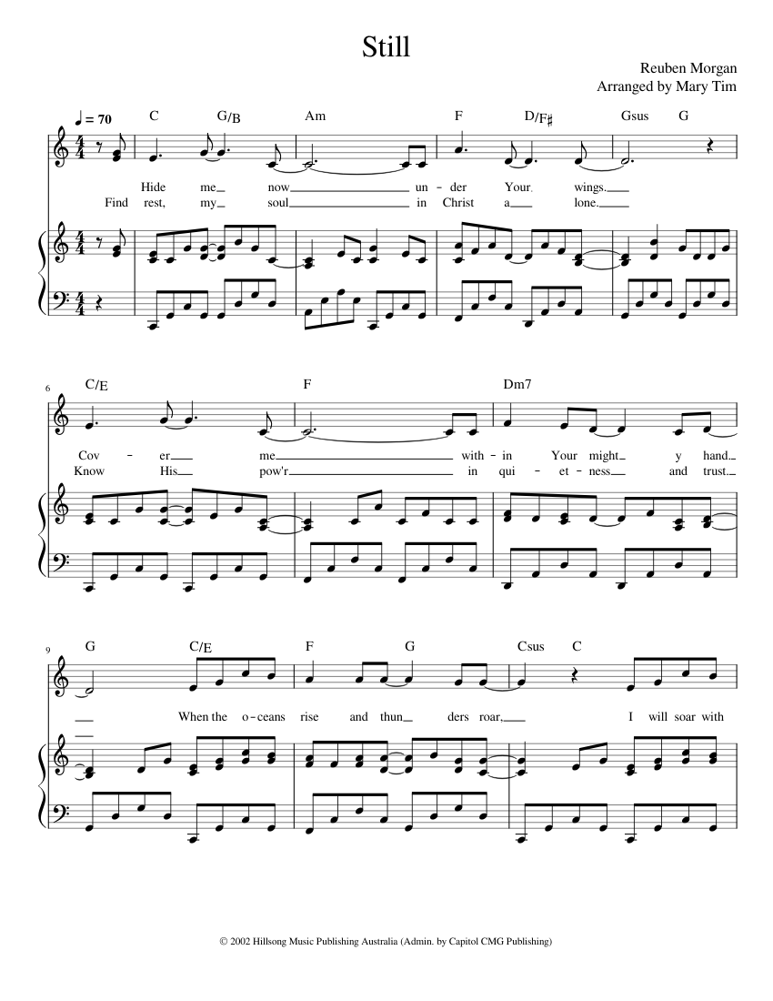 Still - Reuben Morgan Sheet Music with Chords for Piano, Vocals (Piano ...