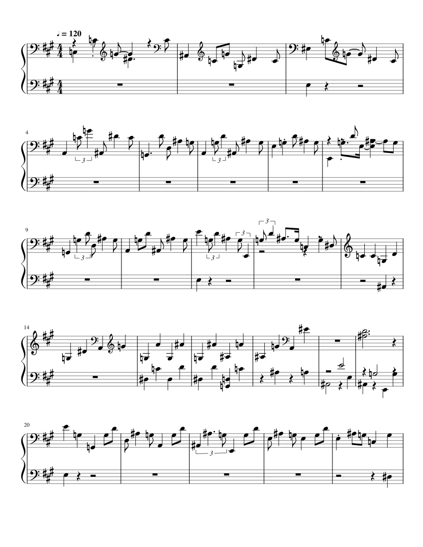 paranoid android Sheet Music for Piano (Solo) | MuseScore.com