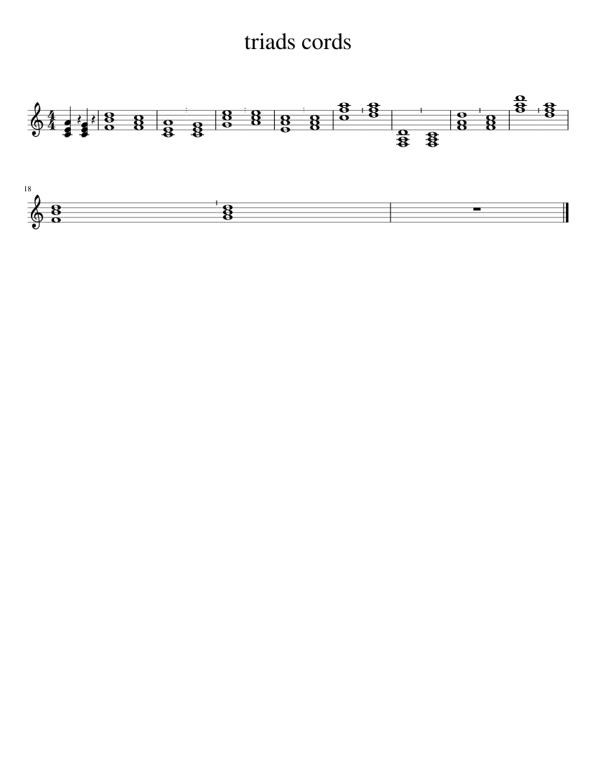 triads cords Sheet music for Piano (Solo) Easy | Musescore.com