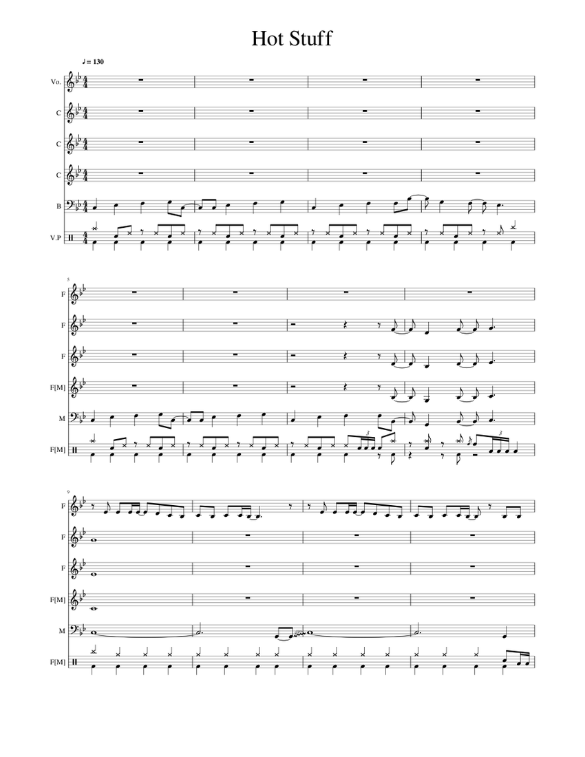Hot Stuff Sheet music for Piano, Drum group (Mixed Ensemble ...