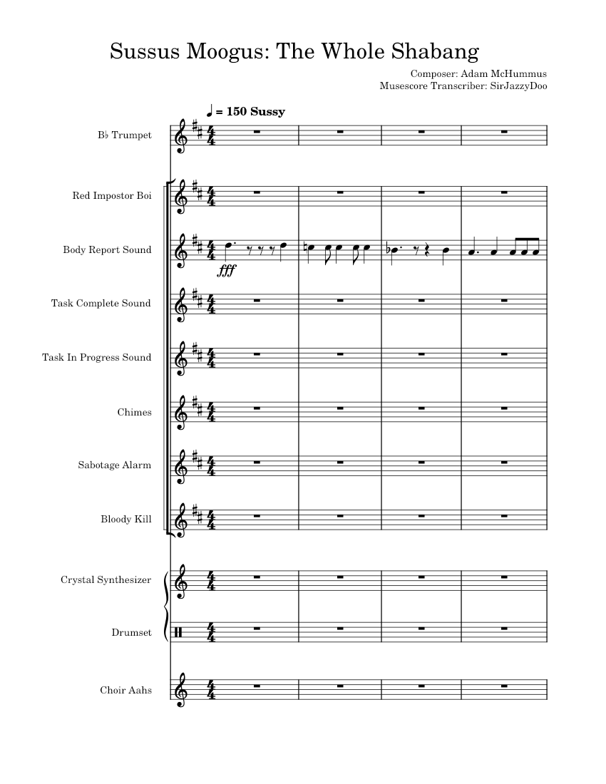 Sussus Moogus Sheet music for Saxophone tenor, Trumpet in b-flat ...