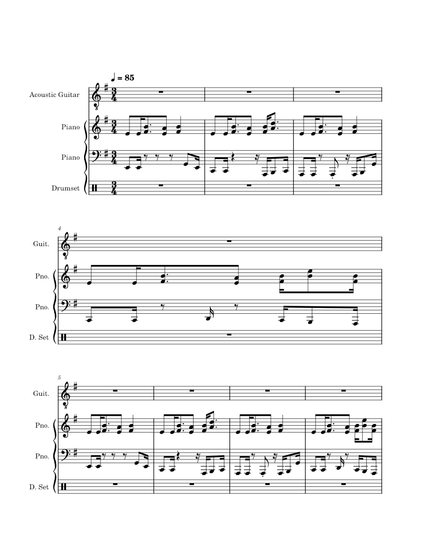 Dull Edge Sheet music for Piano, Guitar, Drum group (Mixed Quartet ...