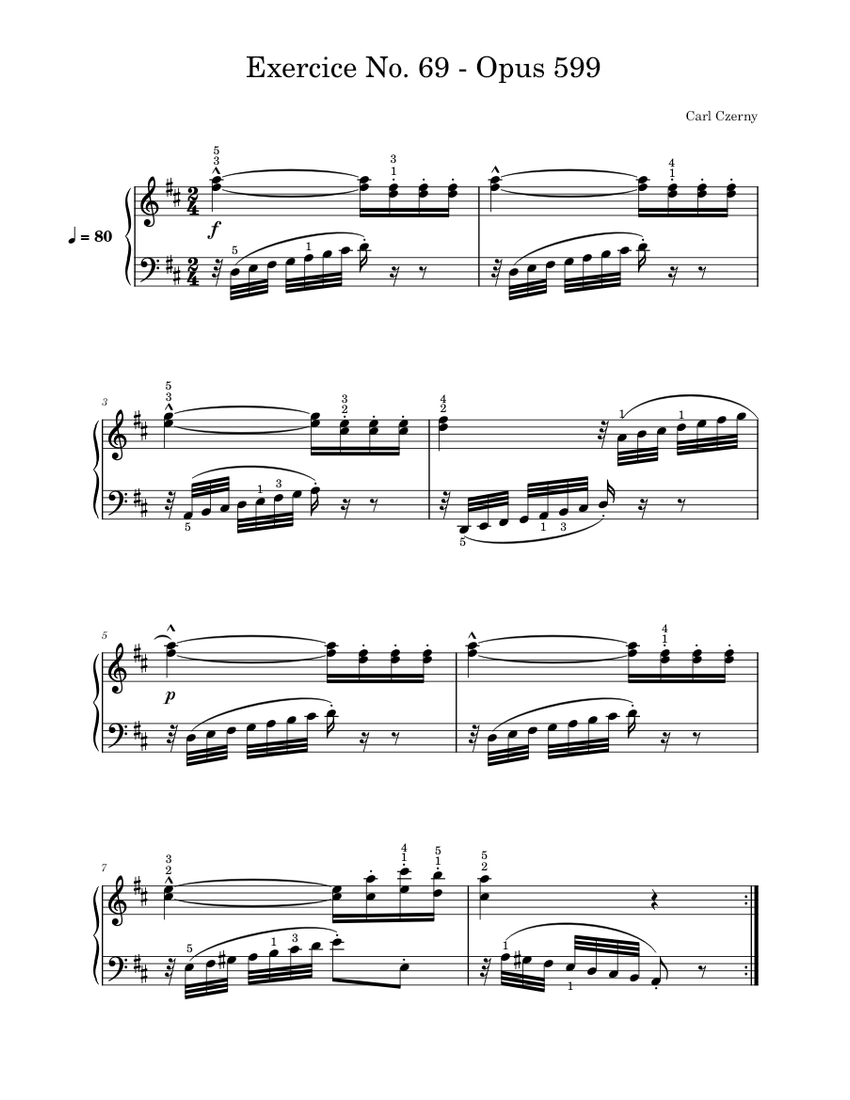 Exercice No. 69, op. 599 – Carl Czerny Sheet music for Piano (Solo) | Musescore.com