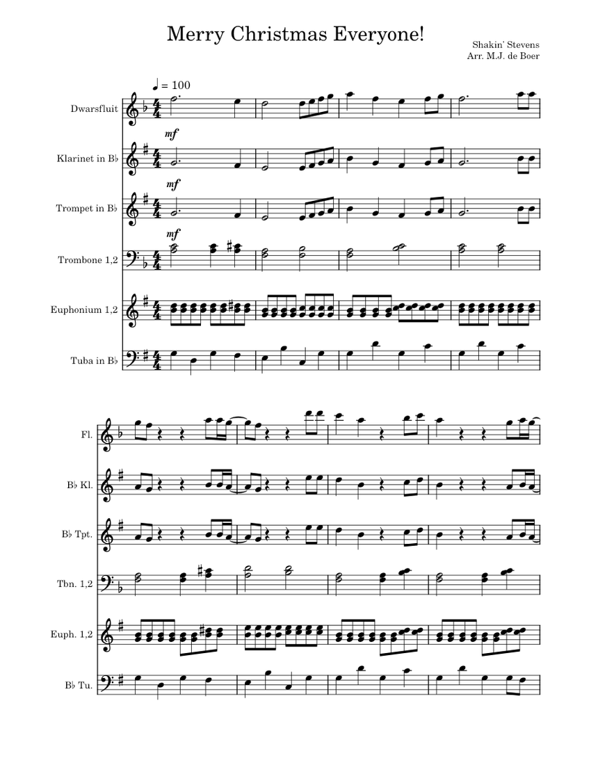 Merry christmas everyone – Shakin' Stevens Sheet Music for Trombone ...