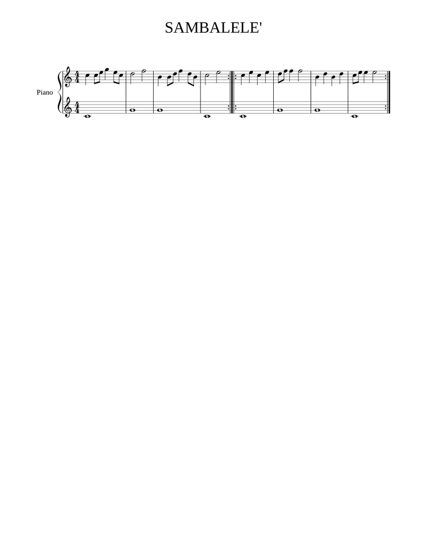 SAMBALELE Sheet Music for Piano (Solo) | MuseScore.com