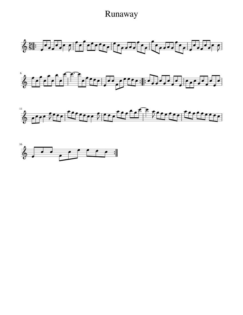 Runaway Sheet music for Piano (Solo) | Musescore.com