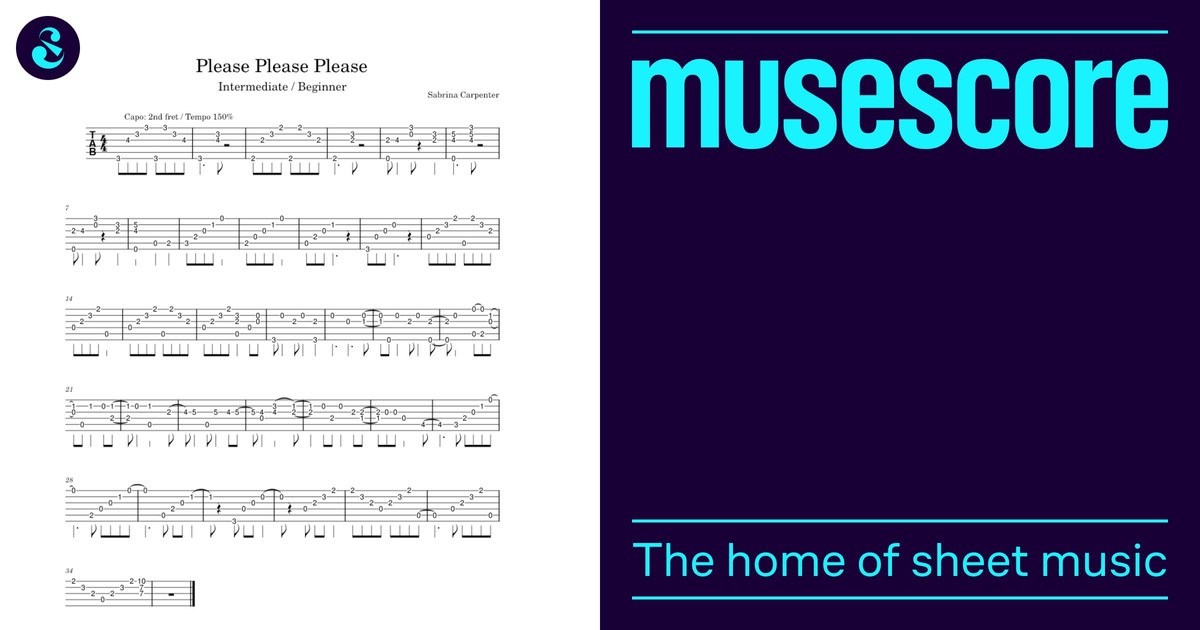 Please Please Please – Sabrina Carpenter Sheet music for Guitar (Solo) | Musescore.com