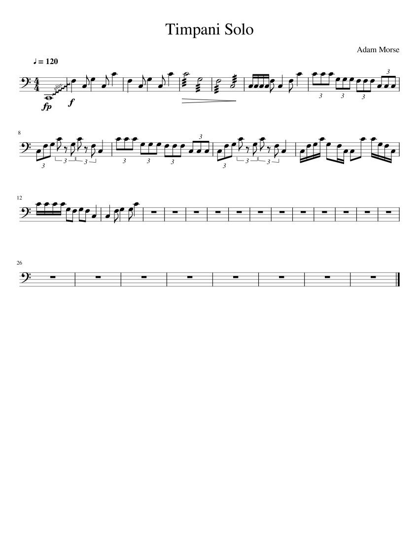 Timpani Solo Sheet Music for Timpani (Solo) | MuseScore.com