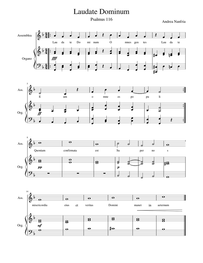 Laudate Dominum Sheet music for Organ, Vocals (Mixed Duet) | Musescore.com