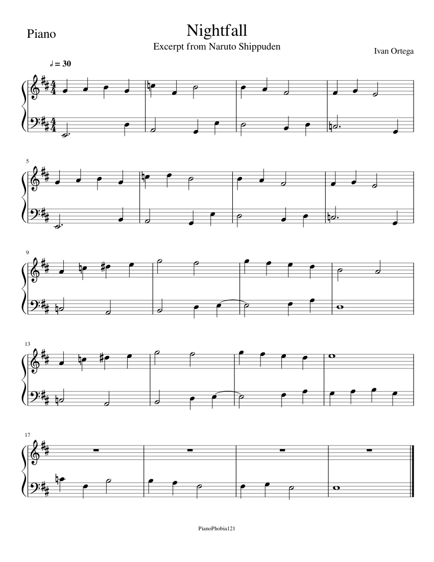 Nightfall Sheet Music for Piano (Solo) Easy | MuseScore.com