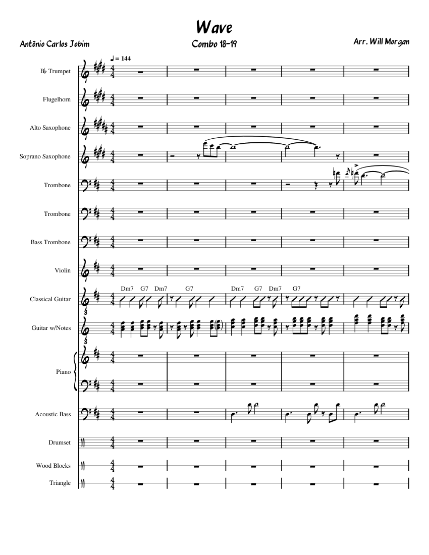 Wave Combo Arrangement Sheet music for Piano, Trombone, Trombone bass ...